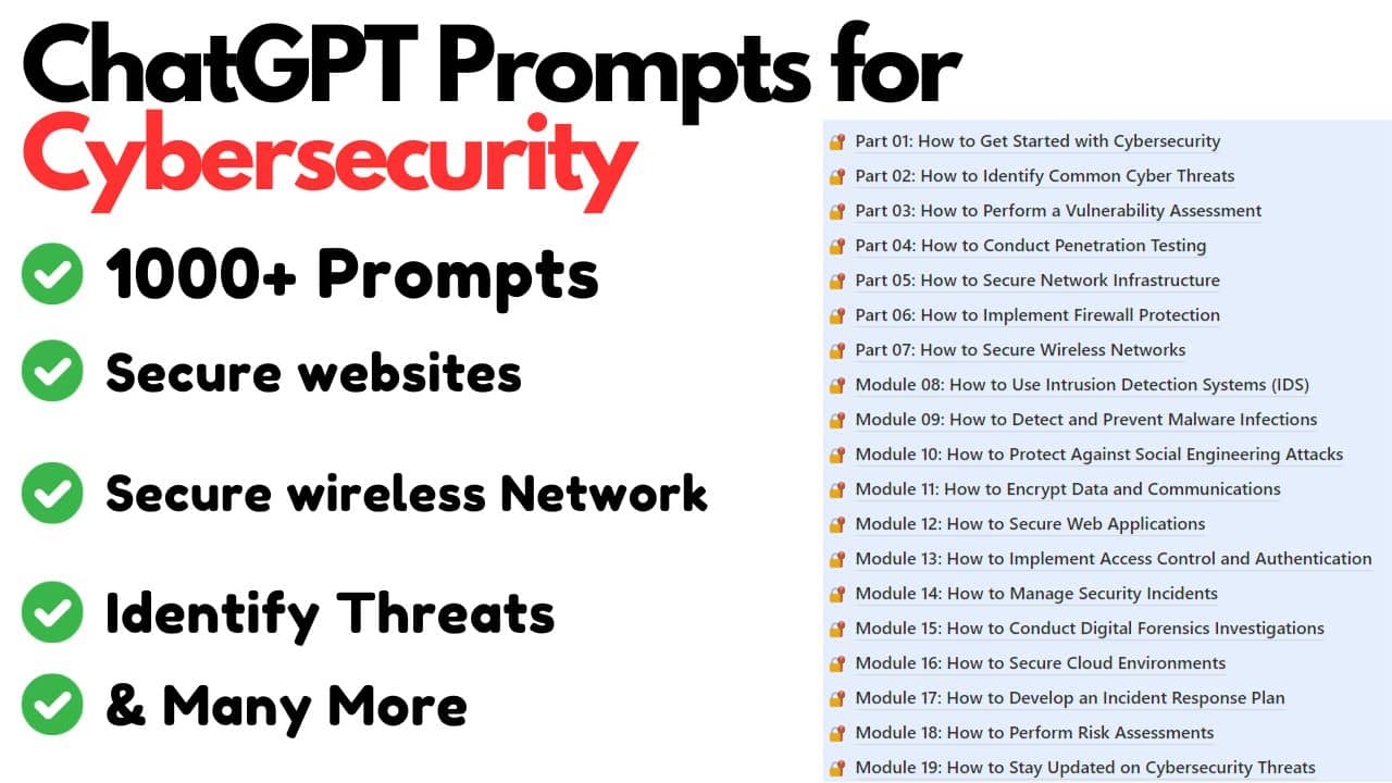 1000+ Best ChatGPT Prompts for Cybersecurity in 2024 to Safeguard Your ...