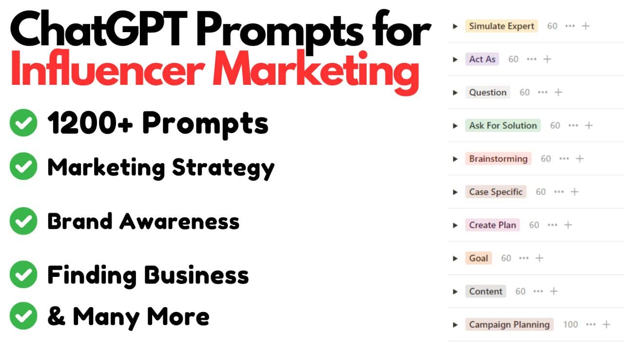 1200+ Best ChatGPT Prompts for Influencer Marketing in 2024 to Boost Marketing Impact - Chat GPT ...